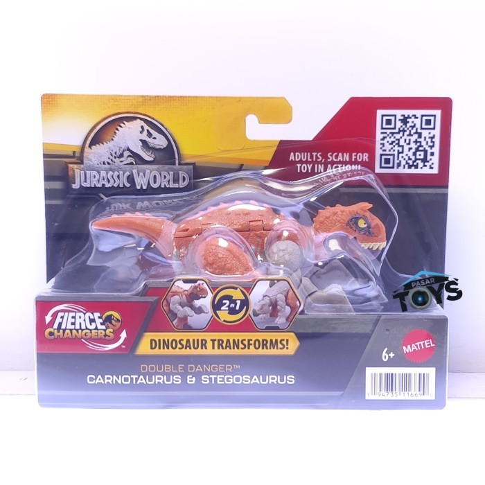 Beyba Jurassic World Fierce Changers Carnotaurus & Stegosaurus Double ...