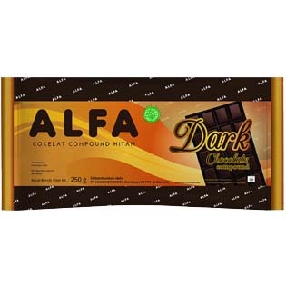 HITAM Alfa dark chocolate compound 250g / alpha black chocolate ...