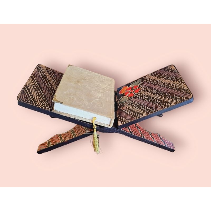 KAYU Wooden Batik Rekal | Wooden Koran Place | Wooden folding table ...