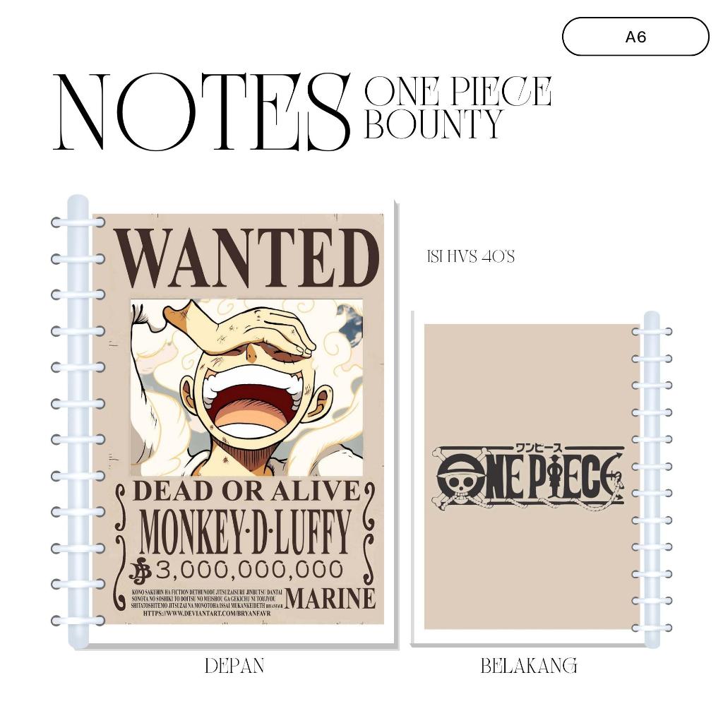 A6 NOTES ONE PIECE BOUNTY (40 HVS Contents+2-Sided Lamination COVER ...