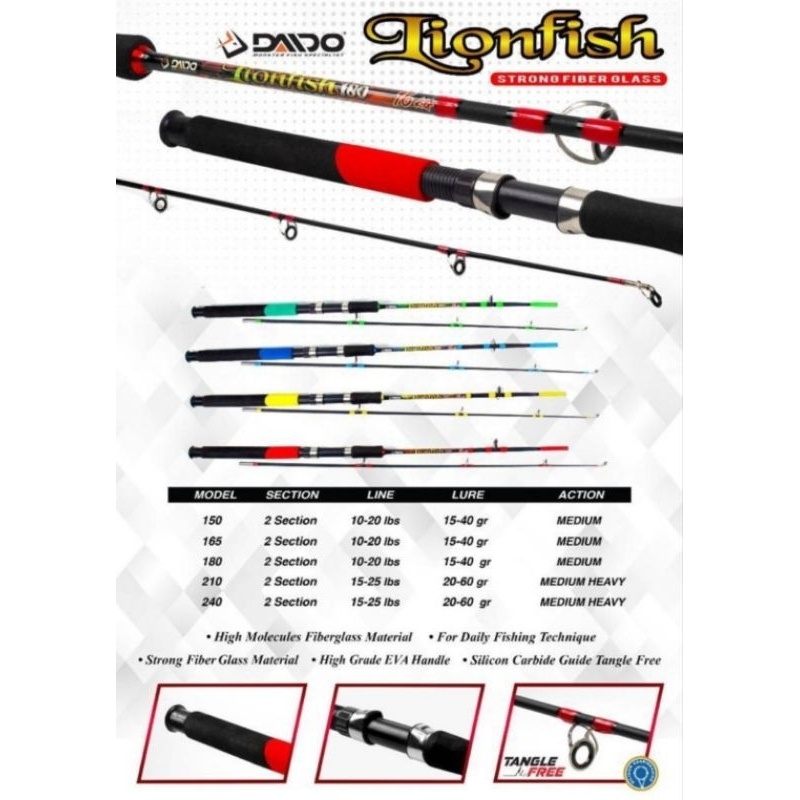 Daido LIONFISH Rod 1.80M | Solid Fiber | Shopee Malaysia