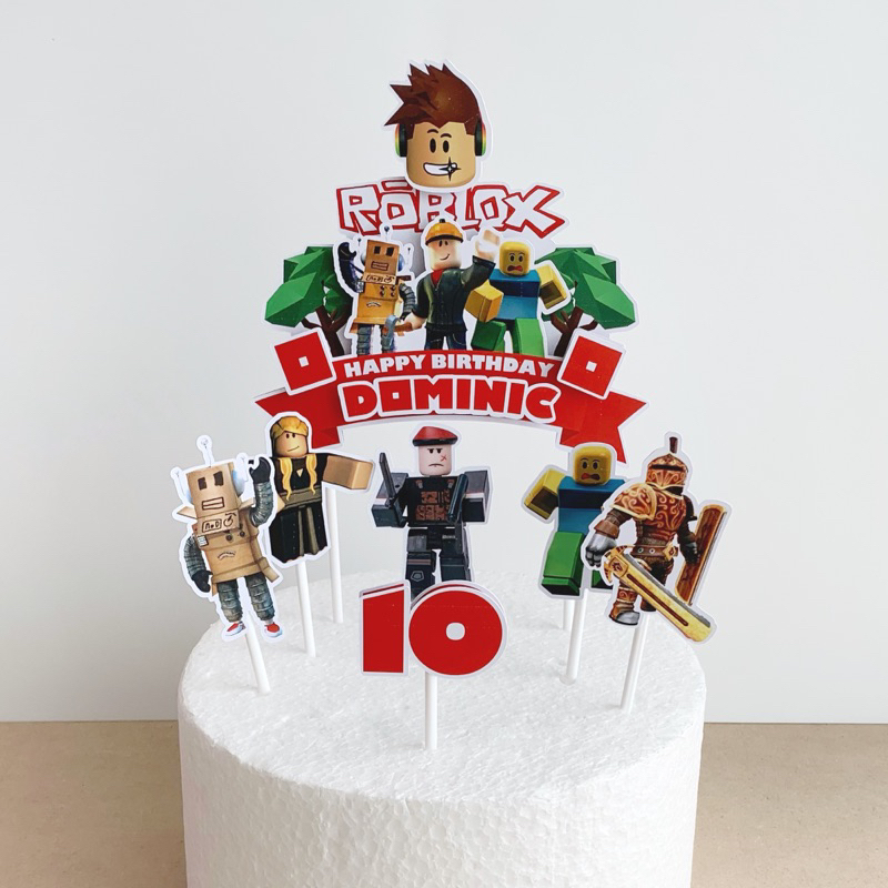 Cake Topper 3D Character Roblox Game Roblok Cake Decoration Birthday ...