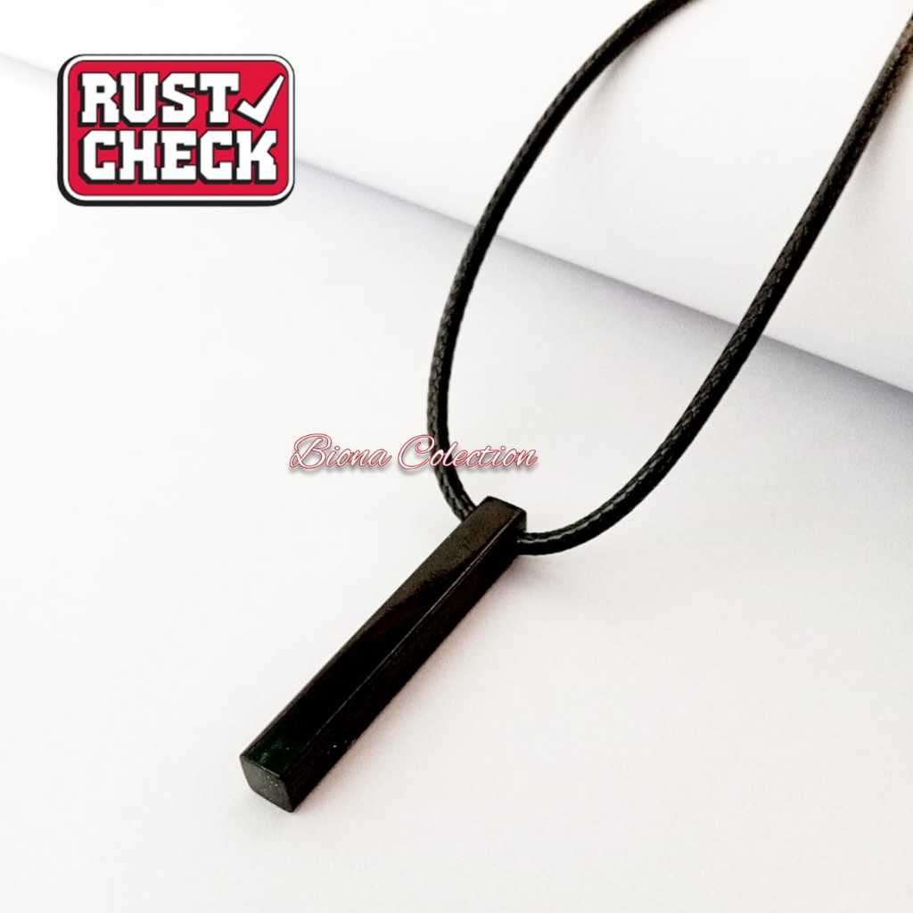 HITAM Black edition cool men's necklace, Korean rope, Black Titanium ...