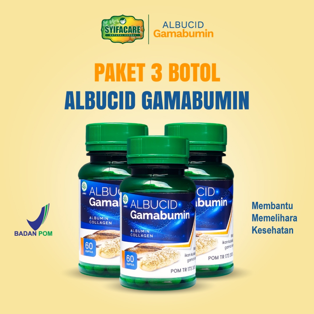 Pack Of 3 Bottles - Albucid Gamabumin Capsules Curse Cork Fish Albumin ...