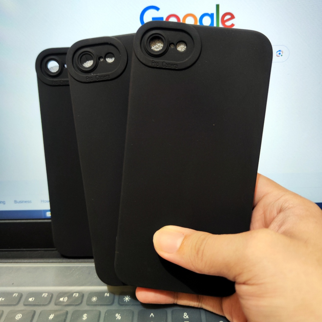 HITAM Black matte softcase for Iphone IP 6, IP 6s, IP 7, IP 8 solid ...