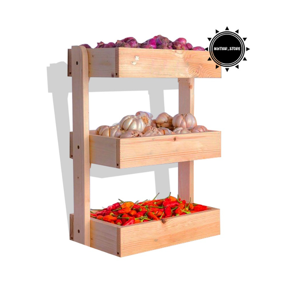 KAYU Modern Wooden Stacking Onion Rack | Minimalist Multipurpose ...