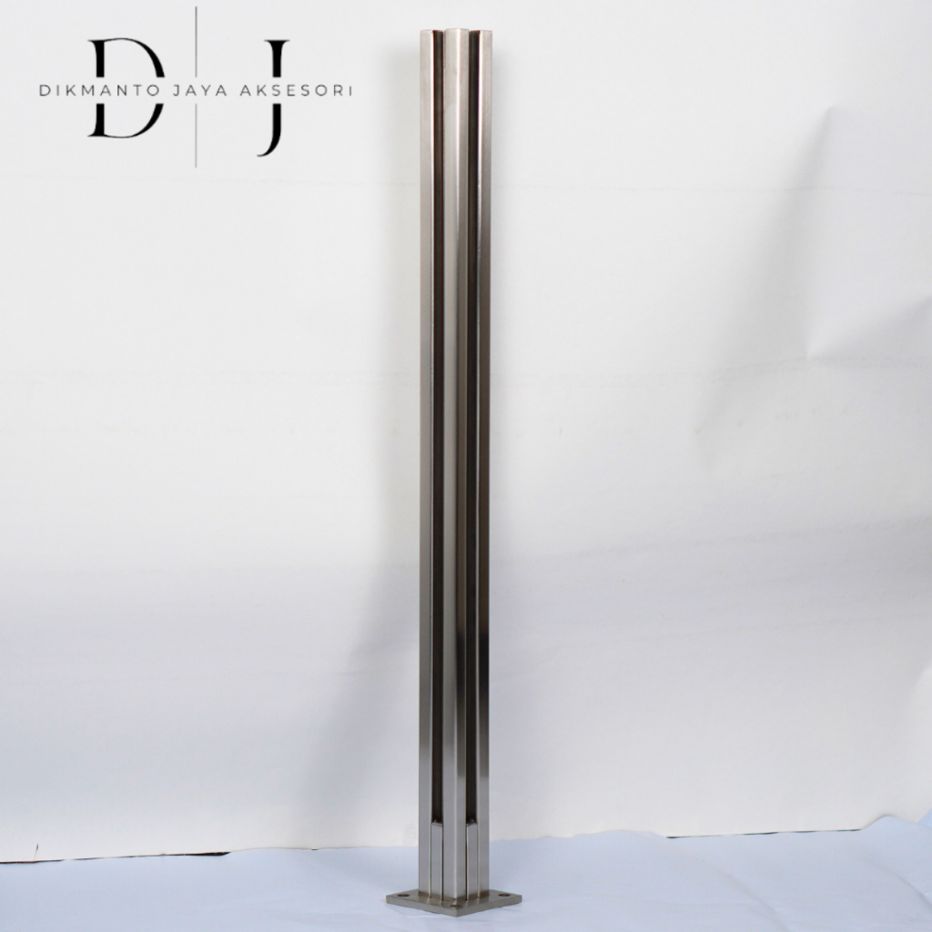 Hollow Corner Glass Railing Pole Stainless Steel 304 Doff Topless Glass ...