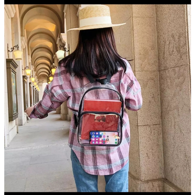 Transparent Mica Backpack, Korean bag, PVC mica bag | Shopee Malaysia