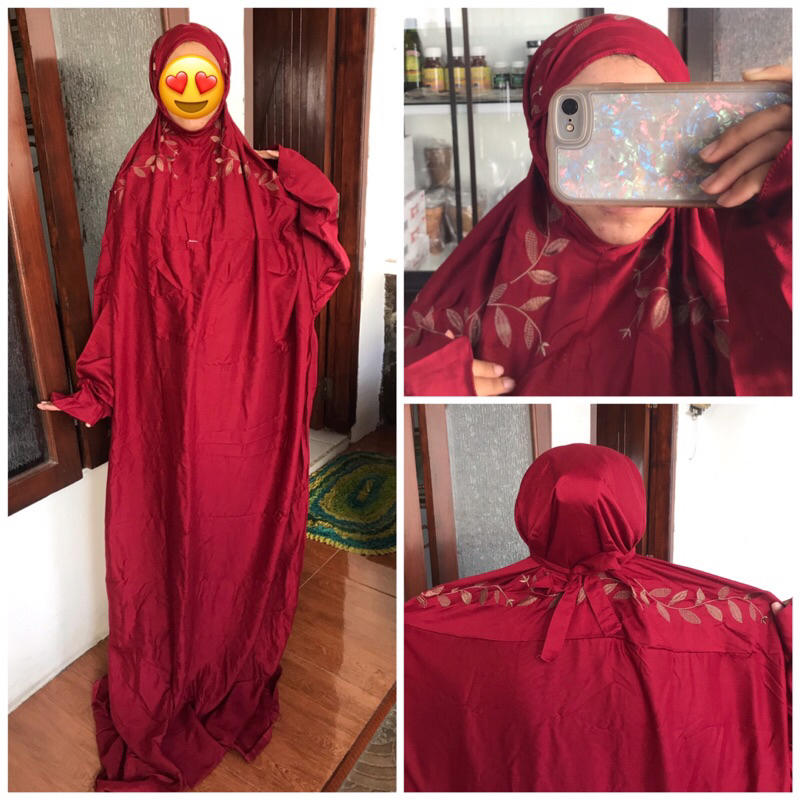 Beautiful delisha leaf embroidered hadramaut Mukenah | Shopee Malaysia