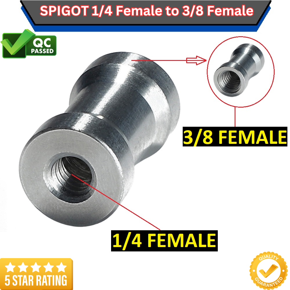Spigot Female 1/4- 3/8 Screw Bolt Adapter Converter Light Stand Tripod ...