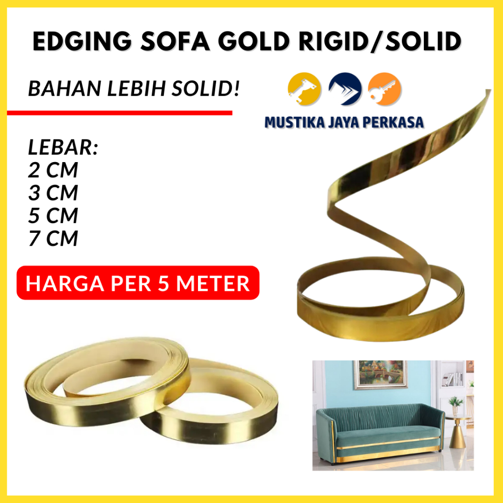 (Per 5 Meters) PVC Edging Gold Sofa Rigid Solid List Gold Variations ...