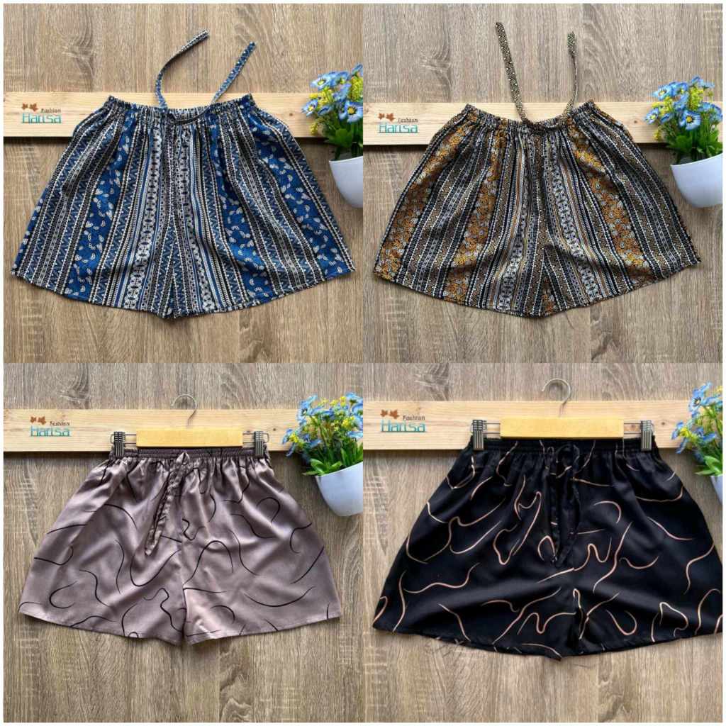 Women's Rayon Bali MOtif Shorts | Shopee Malaysia