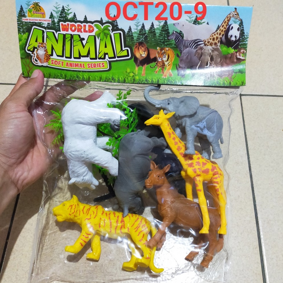 [M43>] Soft ANIMAL SERIES Wild Animals Lion Elephant Rhino Deer Zebra ...