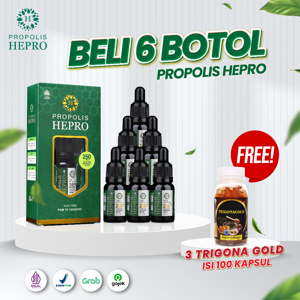 Original Indonesian HEPRO Trigona PROPOLIS - Package of 6 Bottles Free ...