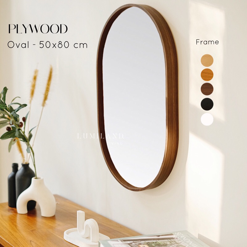 Oval Mirror Size 50x80cm Aesthetic|PLYWOOD Frame | Shopee Malaysia