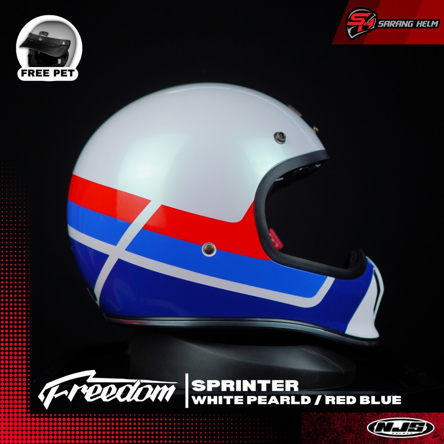 Njs FREEDOM SPRINTER CLASSIC CAKIL Full Face Helmet | Shopee Malaysia