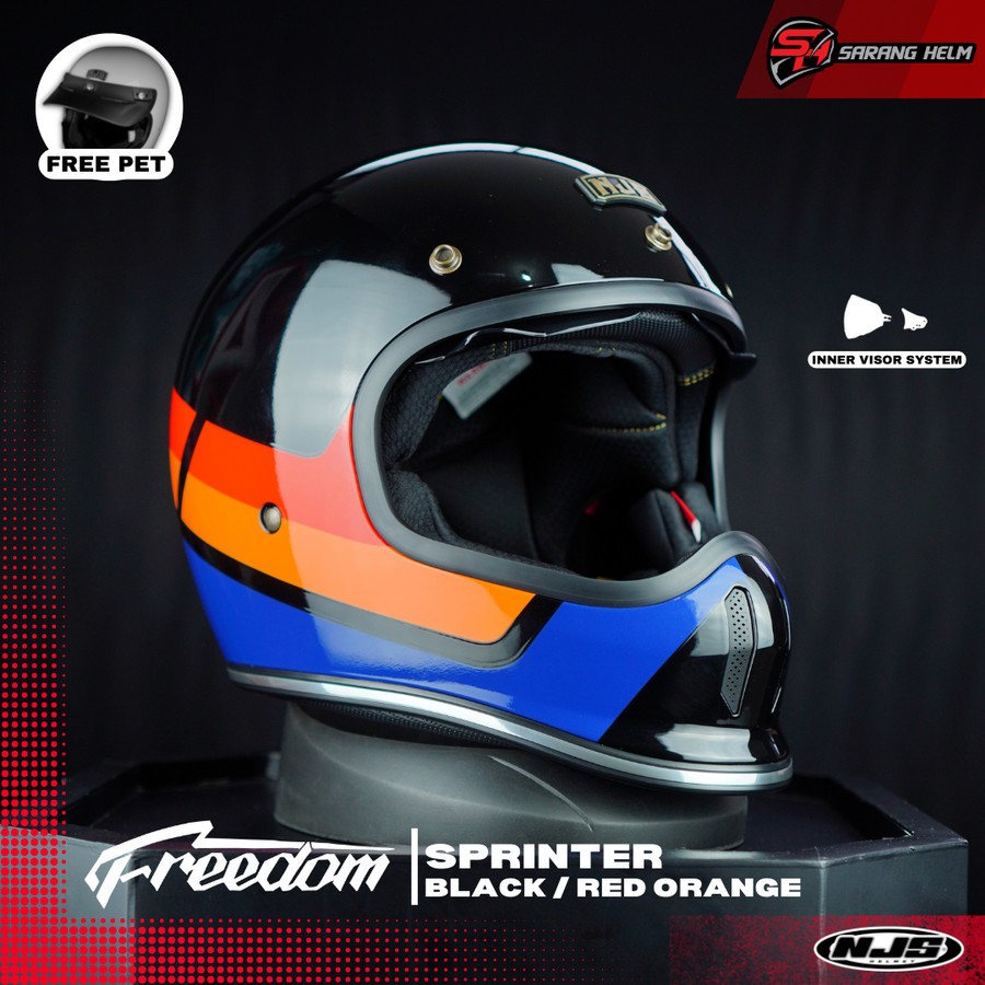 Njs FREEDOM SPRINTER Helmet Full Face CAKIL CLASSIC | Shopee Malaysia