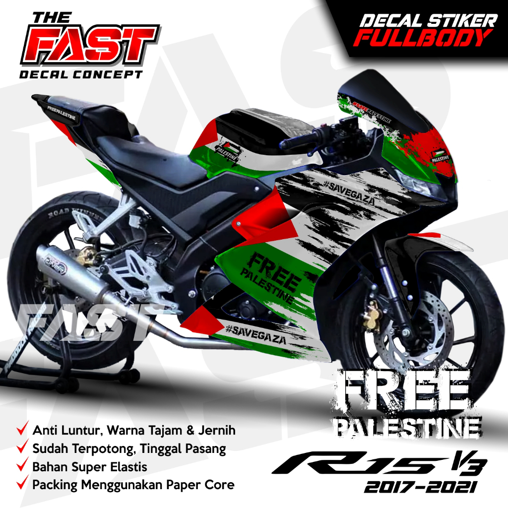 Decal Sticker Yamaha R15 V3 Fullbody PALESTINE Decal Sticker R15 V3 ...