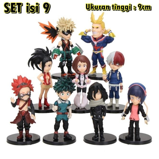 Action Figure Anime Cartoon My Hero Boku no Hero Academia set of 9pcs ...