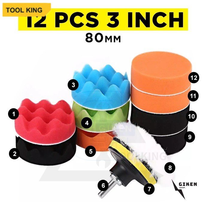 MESIN Newtool Foam Car Body Polishing Tool 7/12/22pcs 3inch 80mm ...