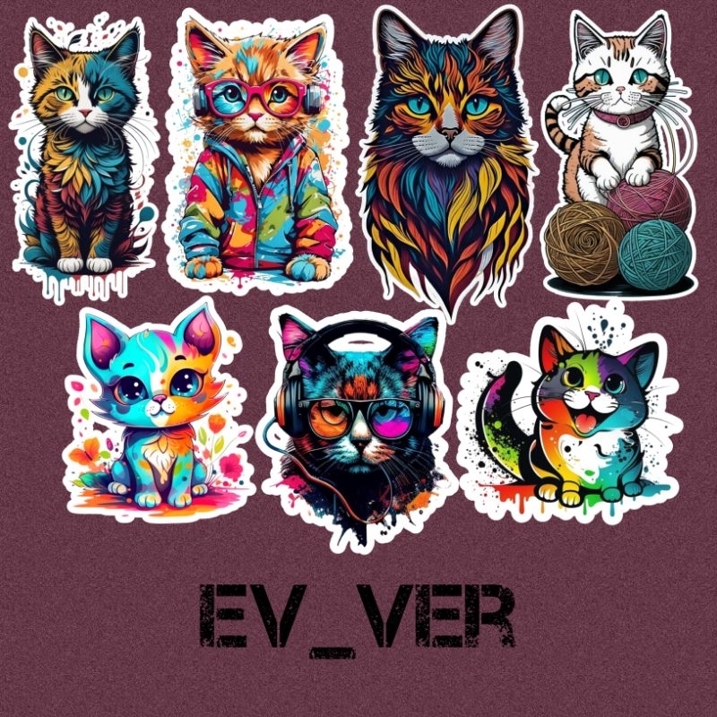 Aesthetic Cat STICKER TUMBLER HP STICKER | Aesthetic LAPTOP Sticker ...