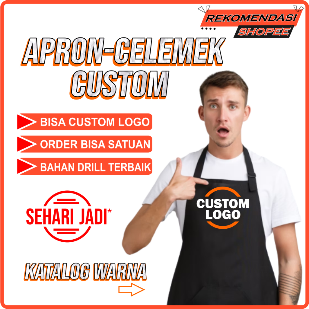 Custom Cooking Aprons / Custom Logo Aprons, Aprons FREE Screen Printing ...