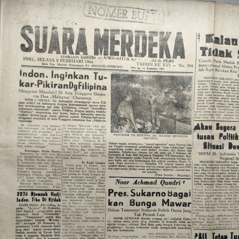 1966 Merdeka Voice Newspaper G30S History Newspaper | Shopee Malaysia