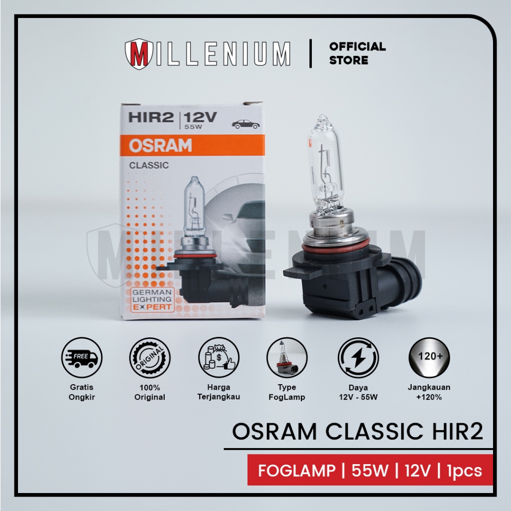 Hir2 55W - 3200K 12V OSRAM Halogen Lamp Original Standard Car Headlight ...