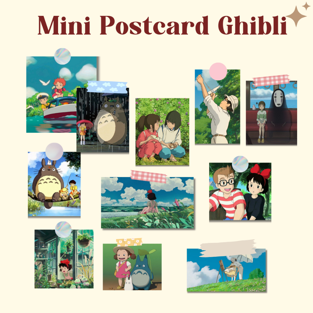 Mini postcard studio ghibli wall decor poster studio ghibli aesthetic ...