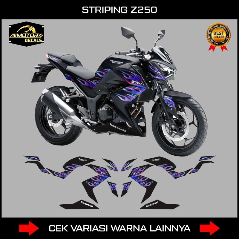 Striping Ninja Z250 Livery Fire Rainbow/Kawasaki Ninja Z250 Fire ...