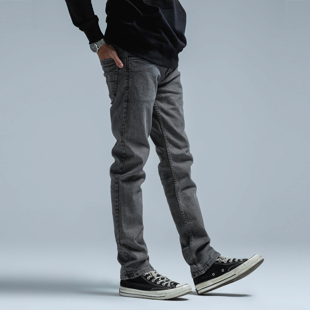 JB - Denim Grey - Men's Jeans Slim Fit Stretchable Jeans Men | Shopee ...