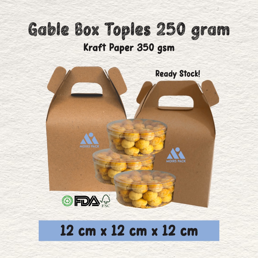 Gable Jar Box 250 grams 12x12x12 cm 350 gsm thick | Shopee Malaysia