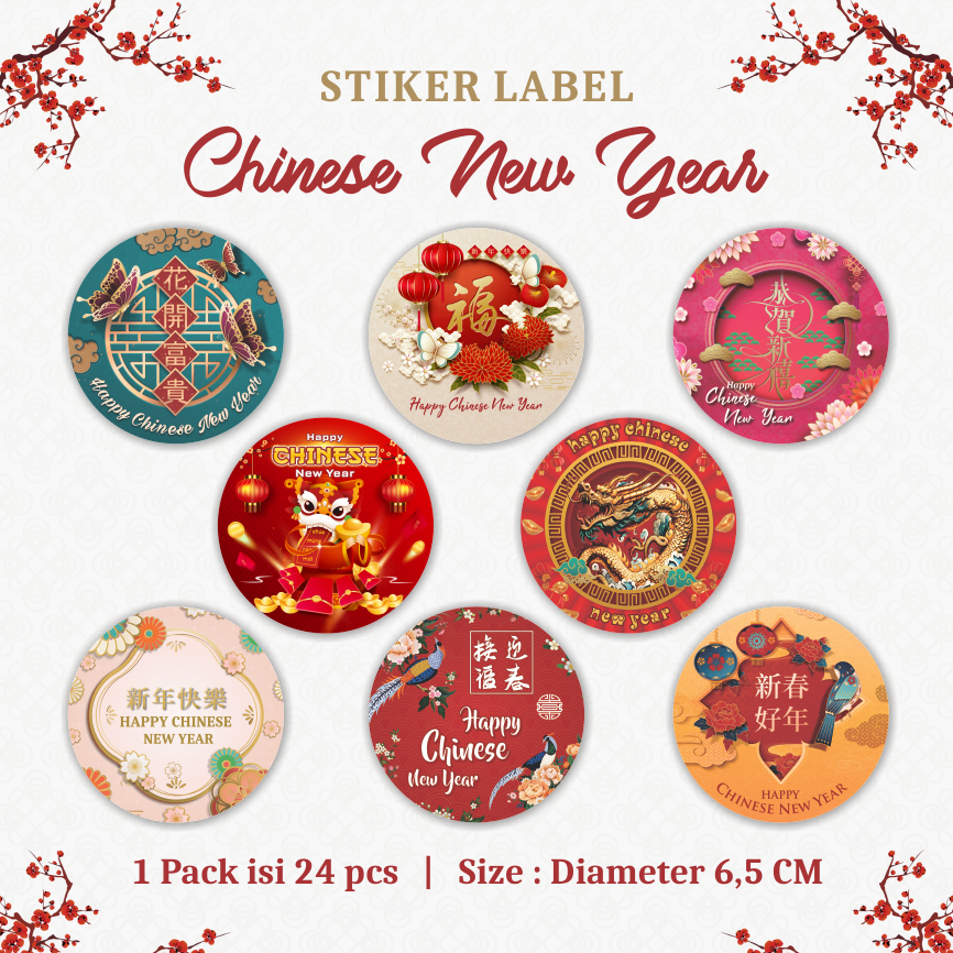 (24Pcs) Chinese New Year Stickers/Chinese New Year Stickers/Jar ...