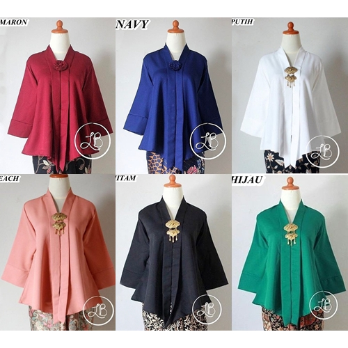 PUTIH Modern Kularu floy Kartini Busui kebaya top in various WHITE ...