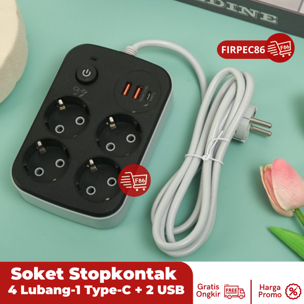 Smart USB SOCKET SOCKET STRIP 2 USB & 4 POWER Multifunction Plug ...