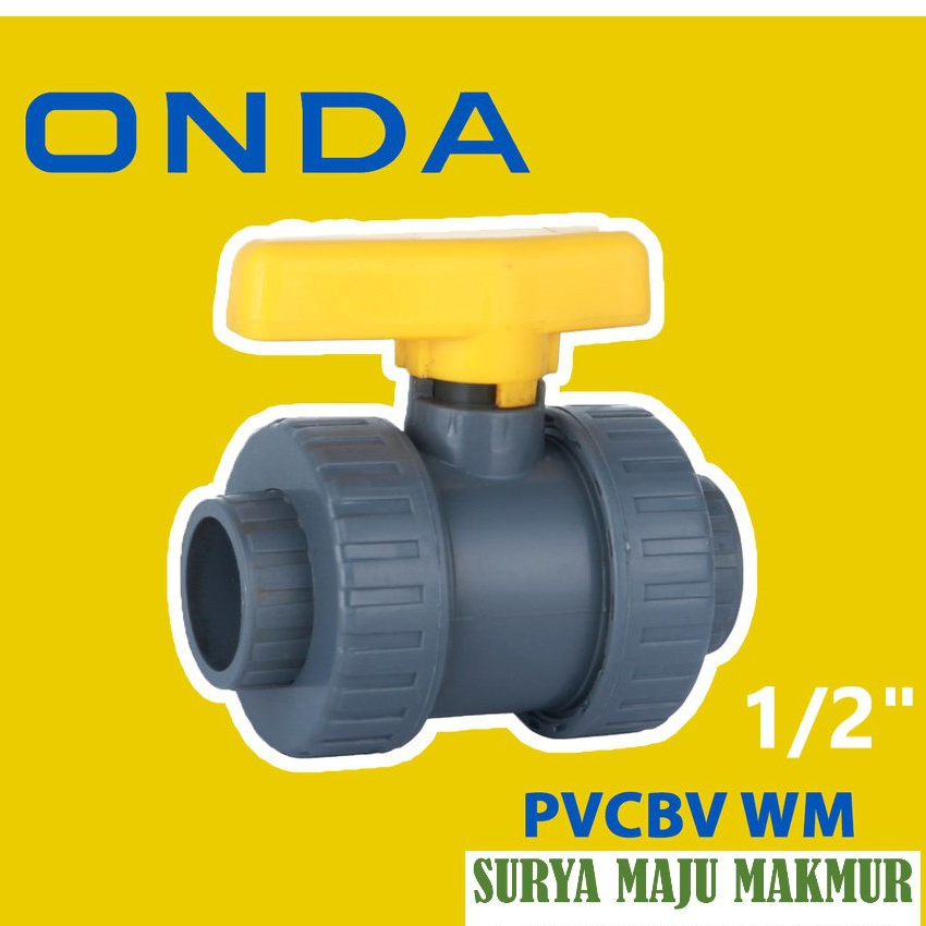STOP KRAN WATER MUR ONDA PVCBV WM 1/2" inch PVC Ball Valve Watermoor ...