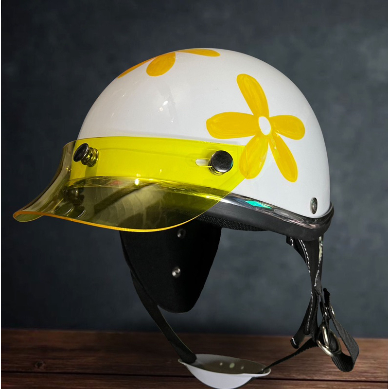 Chip Shorty Flower Helmet - custom helmet, vespa, chopper helmet ...