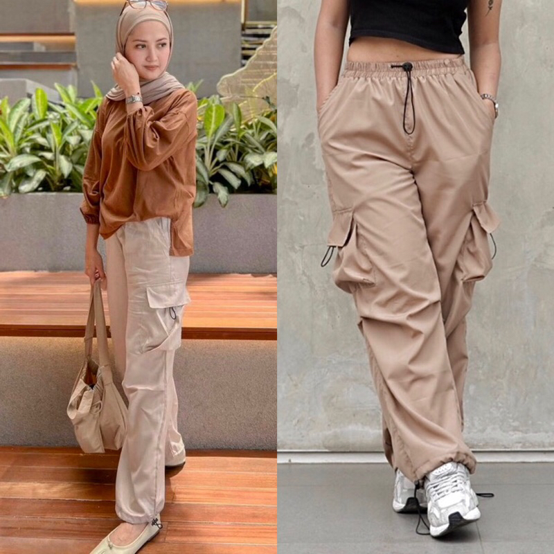 Kiya Cargo Pants for Women Highwaist Loose Korean Style Jumbo - Women's ...