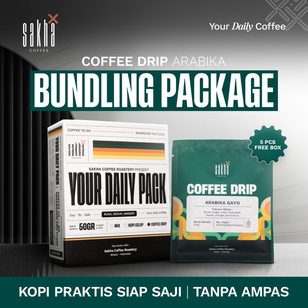Sakha Coffee Drip Bag Arabica Instant Coffee Ready to Brew Pure Arabica ...