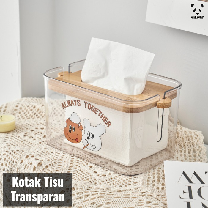 KAYU Wooden Acrylic Tissue Box Lid Down/Tissue Box Premium Minimalist ...