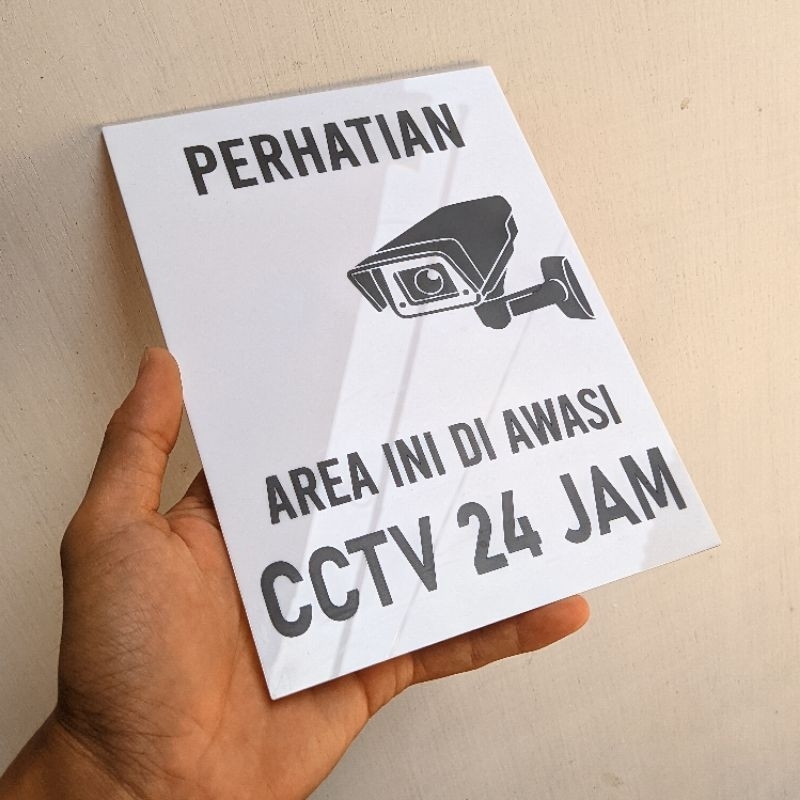 Signboard / ACRYLIC BOARD CCTV WRITING 24 HOURS | Shopee Malaysia