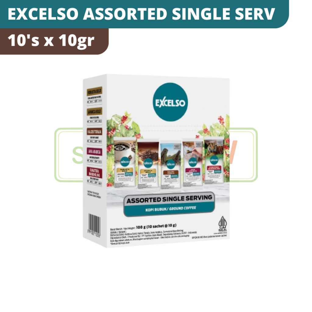 Excelso COFFEE SINGLE SERVING ASSORTED PACK – FOLDING BOX (10SCH X 10GR ...