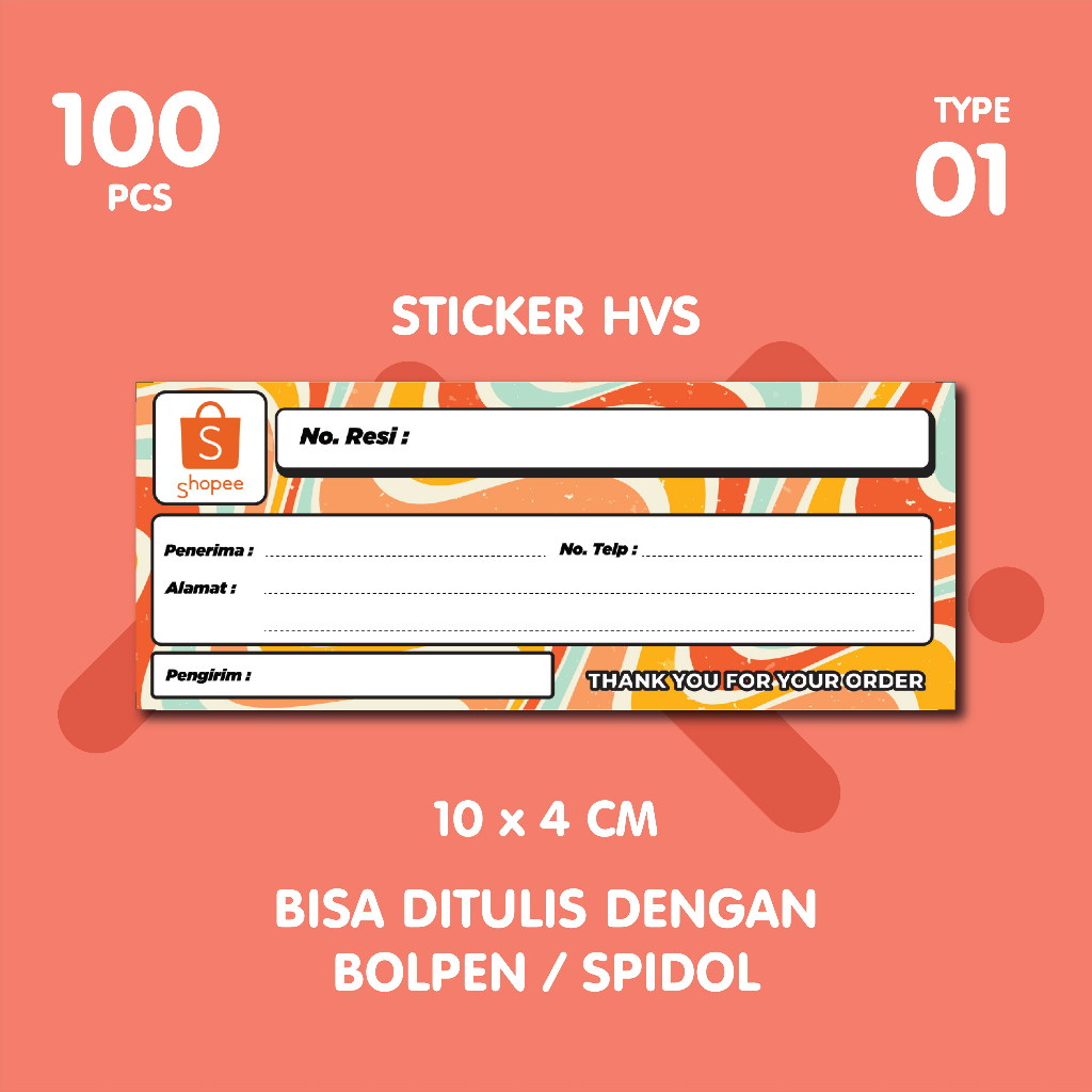 [100Pcs] Shipping Label | Receipt Sticker | Shopee Shipping Receipt ...