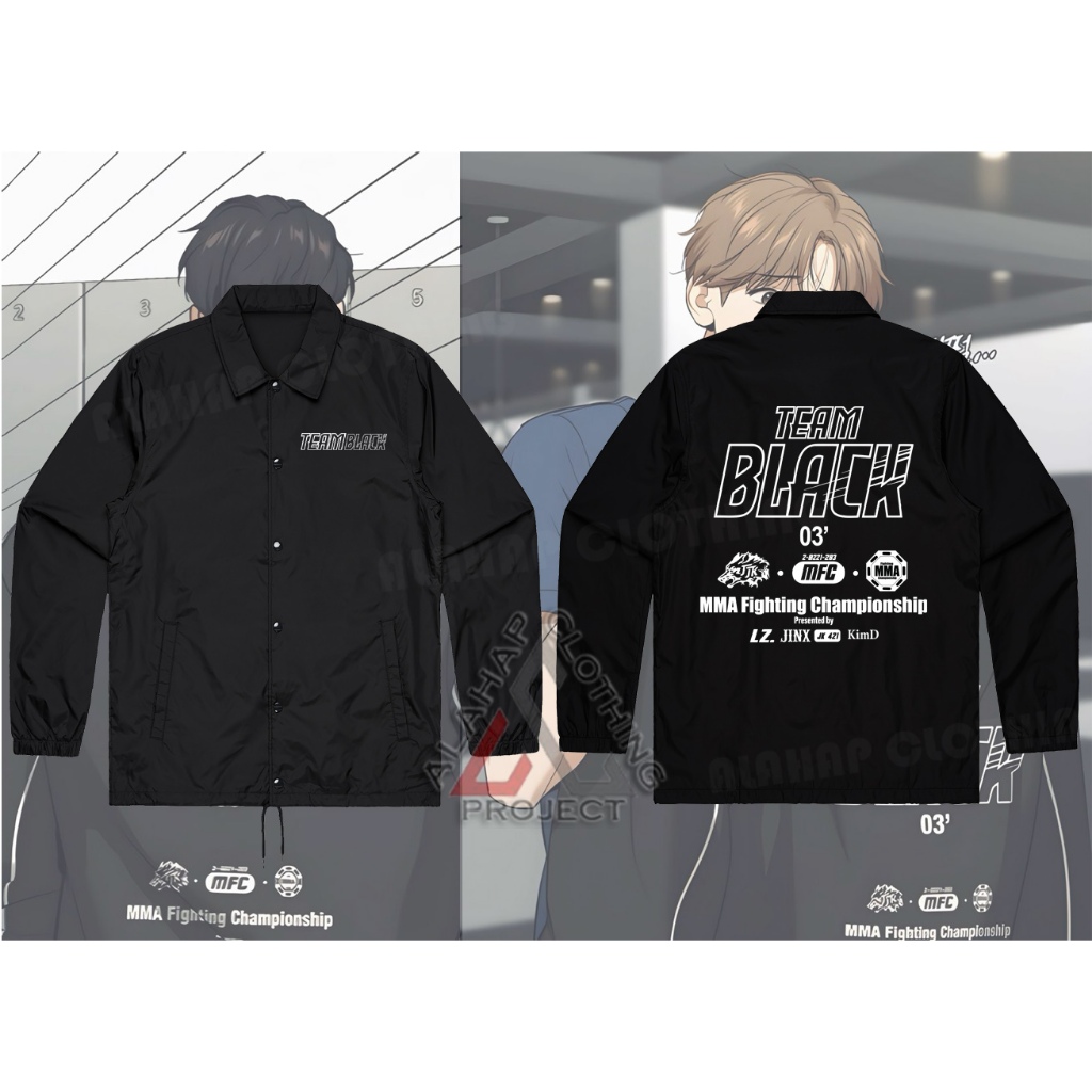 Manhwa Jinx TEAM BLACK Coach Jacket | Joo Jaekyung Outfit | Shopee Malaysia
