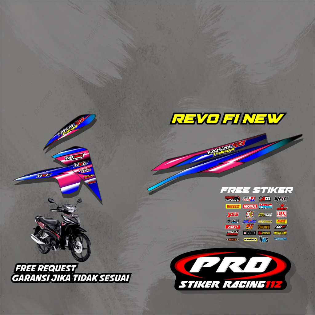 Honda REVO motorbike striping sticker - REVO FI NEW striping vinyl ...