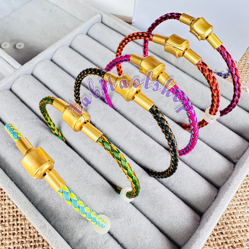 Gold lock series 3 waterproof wire rope bracelet | Shopee Malaysia