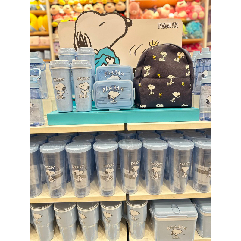 MINISO X SNOOPY PEANUTS BLUE EDITION DRINKING BOTTLE TUMBLR BACKPACK ...