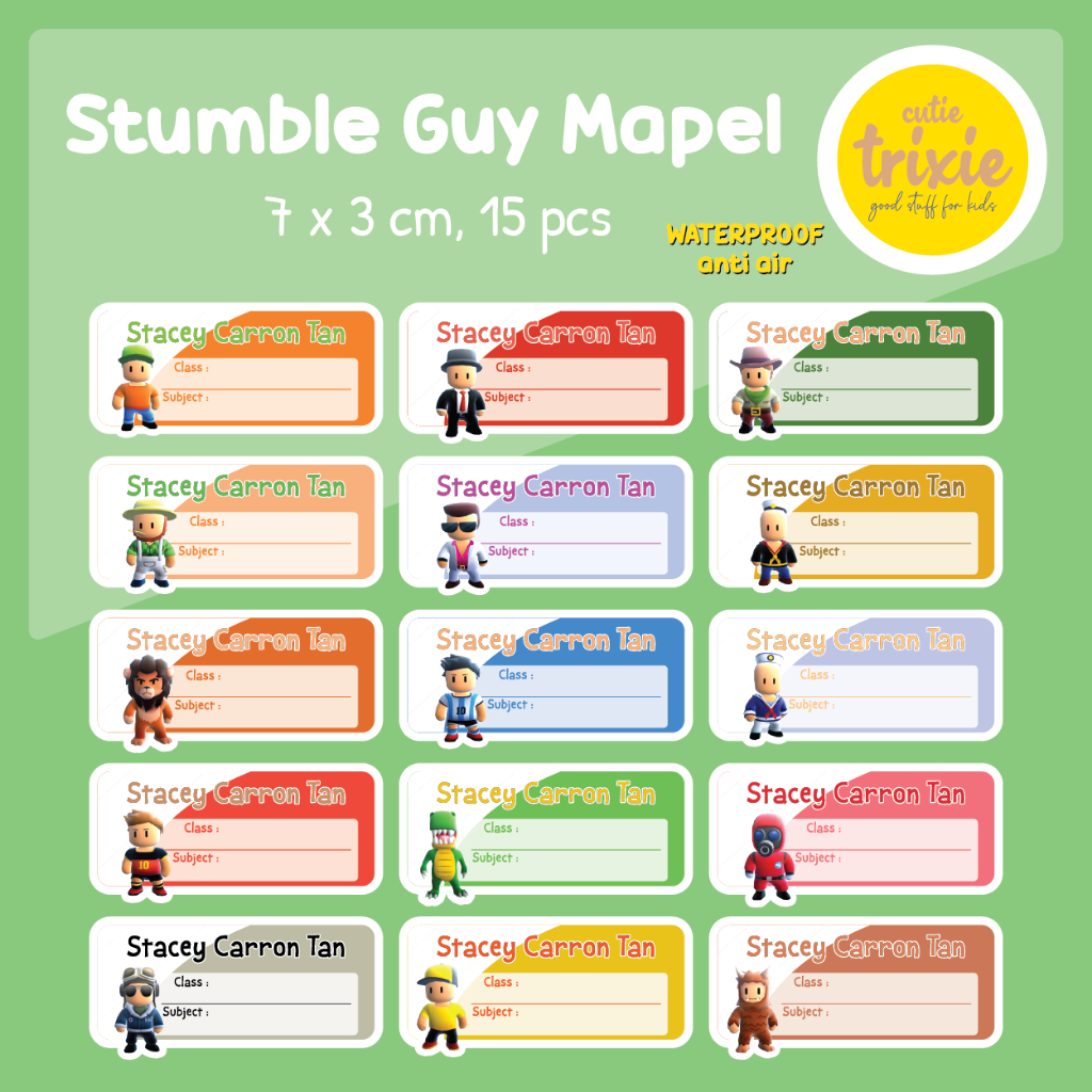 MATA Stumble Guy's Mapel Textbook Label Sticker | Shopee Malaysia