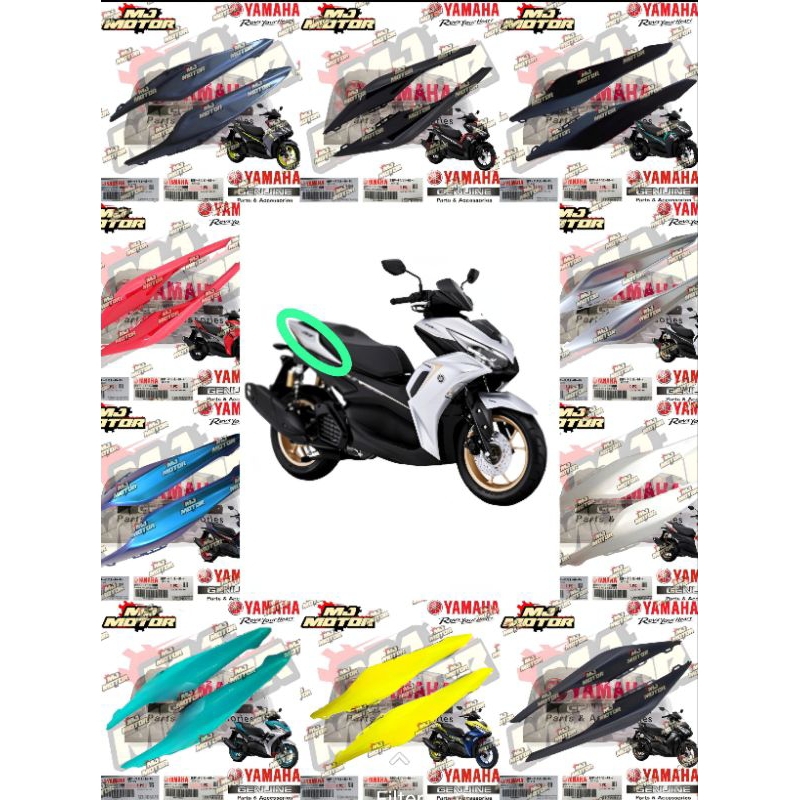 NEW AEROX 155 REAR BODY SIDE COVER RIGHT LEFT CONNECTED ORIGINAL YAMAHA ...