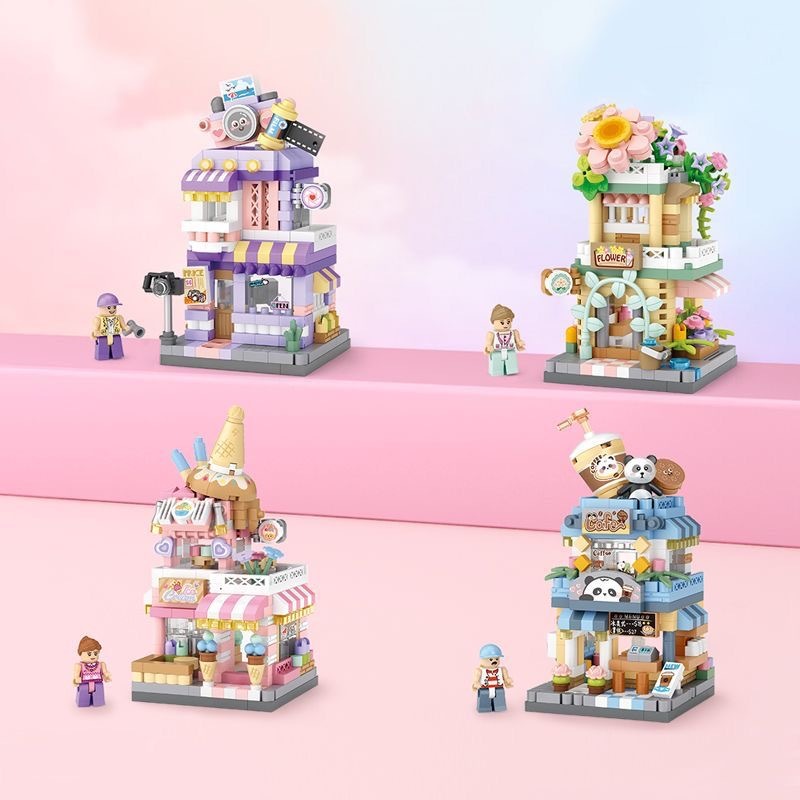 Block LOZ NEW Mini Street Shop Series City View Bricks Nano Block Ice ...
